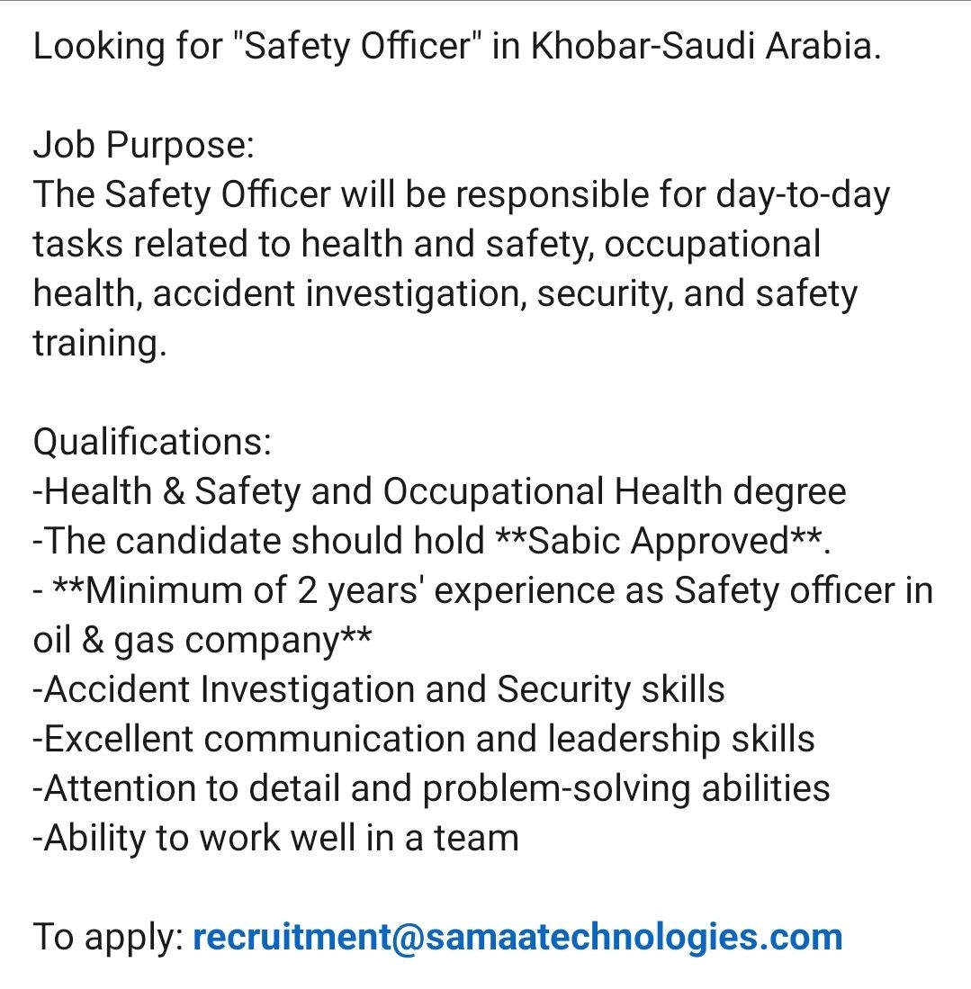Ali Raza Memon OSH Ph.D, EMPSC® on LinkedIn: #safetyofficer #ksa Ali Raza Memon OSH Ph.D, EMPSC® on LinkedIn: #safetyofficer #ksa