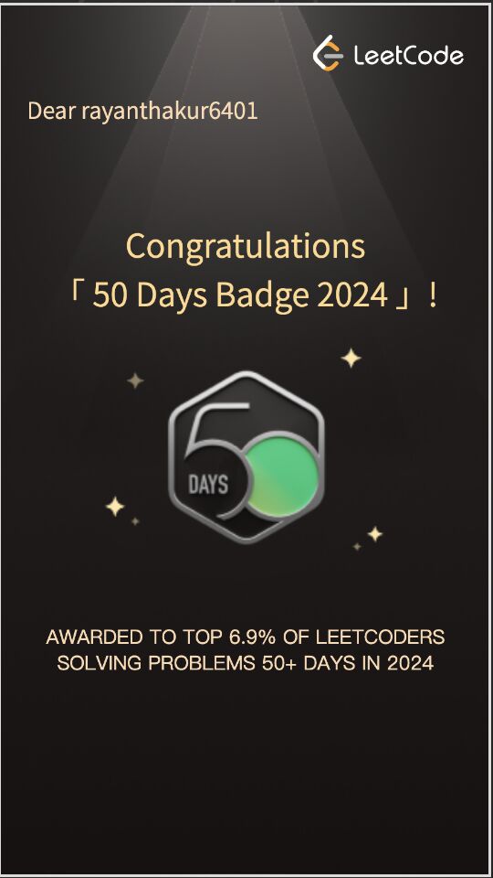 Rayan Singh on LinkedIn: #leetcode #codingjourney #mentorship #gratitude Rayan Singh on LinkedIn: #leetcode #codingjourney #mentorship #gratitude