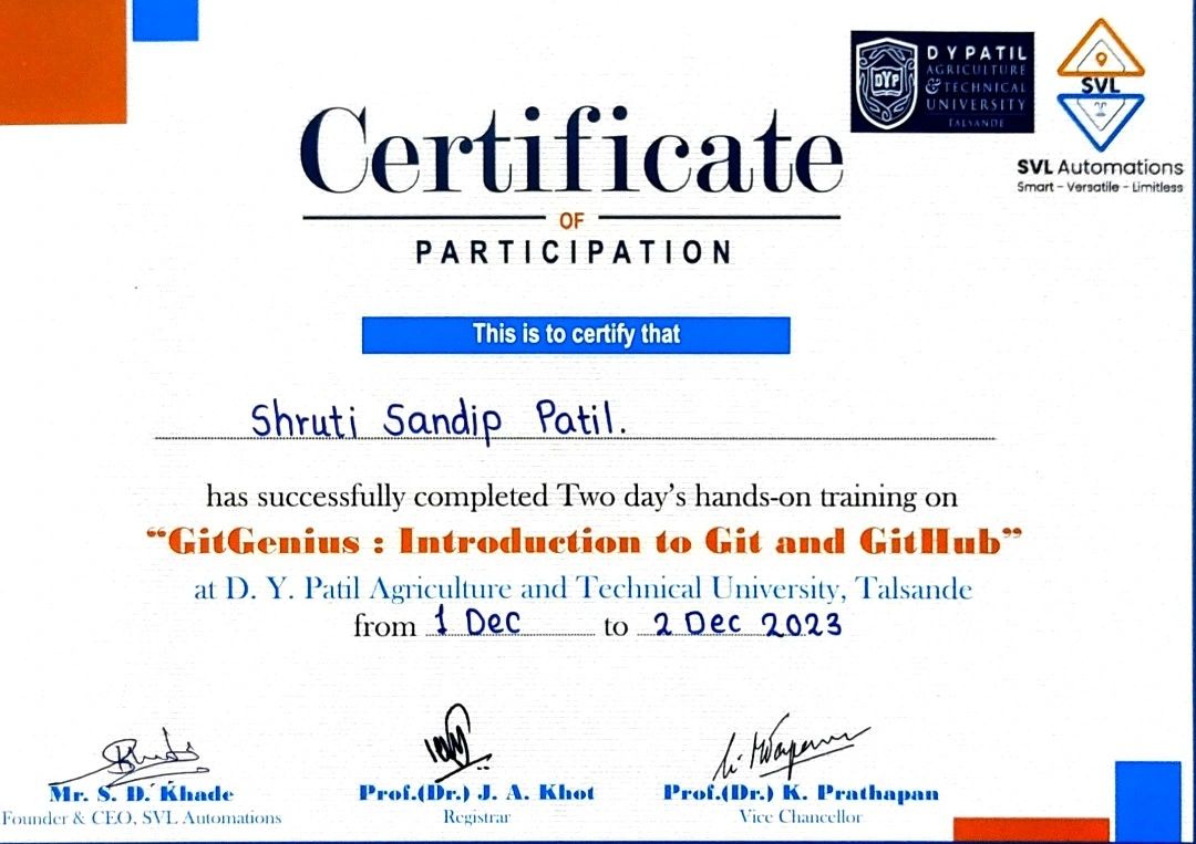 SHRUTI PATIL on LinkedIn: #git #github #svl SHRUTI PATIL on LinkedIn: #git #github #svl