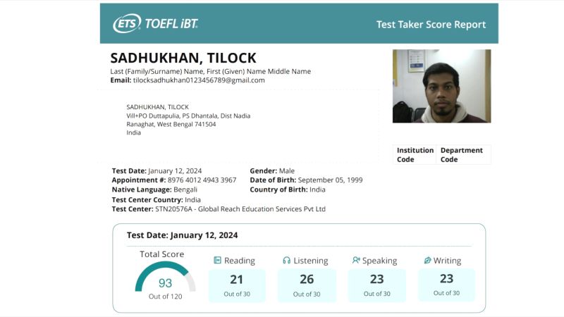 Tilock Sadhukhan on LinkedIn: #toefl #toeflibt Tilock Sadhukhan on LinkedIn: #toefl #toeflibt