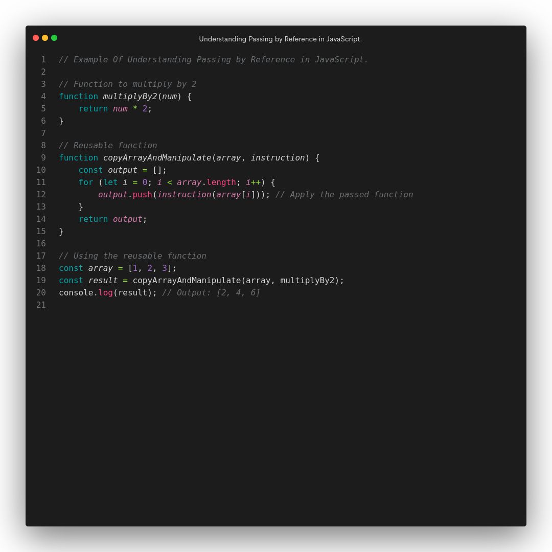 Abdul Musavvir on LinkedIn: Understanding Passing by Reference in ... Abdul Musavvir on LinkedIn: Understanding Passing by Reference in ...
