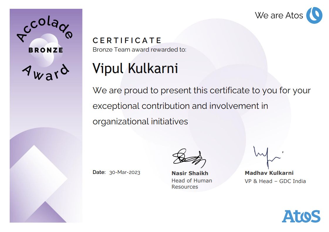 Vipul Kulkarni on LinkedIn: #atos #opportunity #work #recognition # ... Vipul Kulkarni on LinkedIn: #atos #opportunity #work #recognition # ...