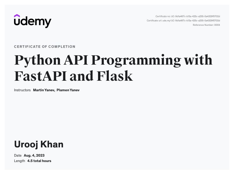 Urooj Khan on LinkedIn: #python #pythonprogramming #flask #fastapi # ... Urooj Khan on LinkedIn: #python #pythonprogramming #flask #fastapi # ...