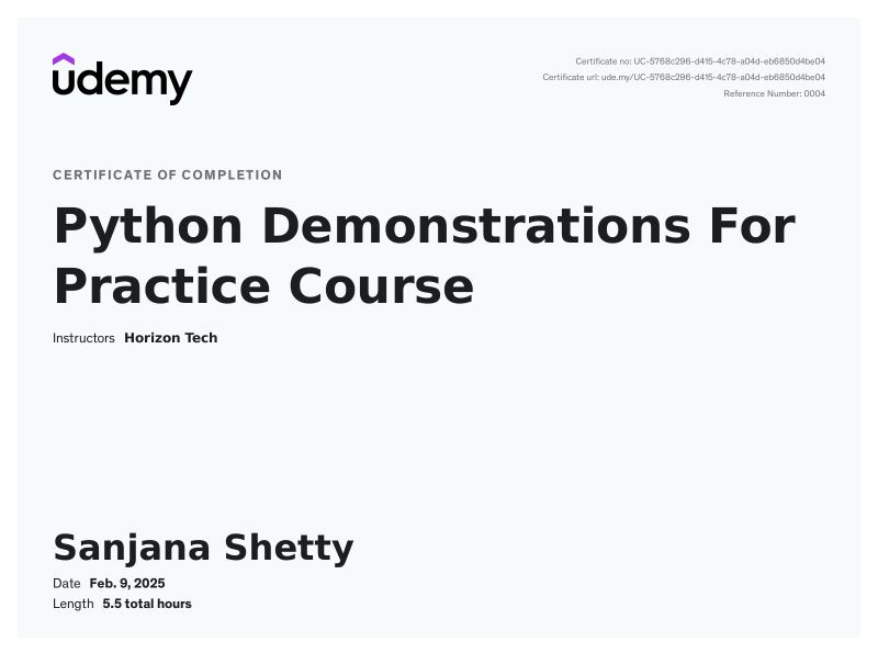 #python #coding #udemy #learning | Sanjana Shetty #python #coding #udemy #learning | Sanjana Shetty
