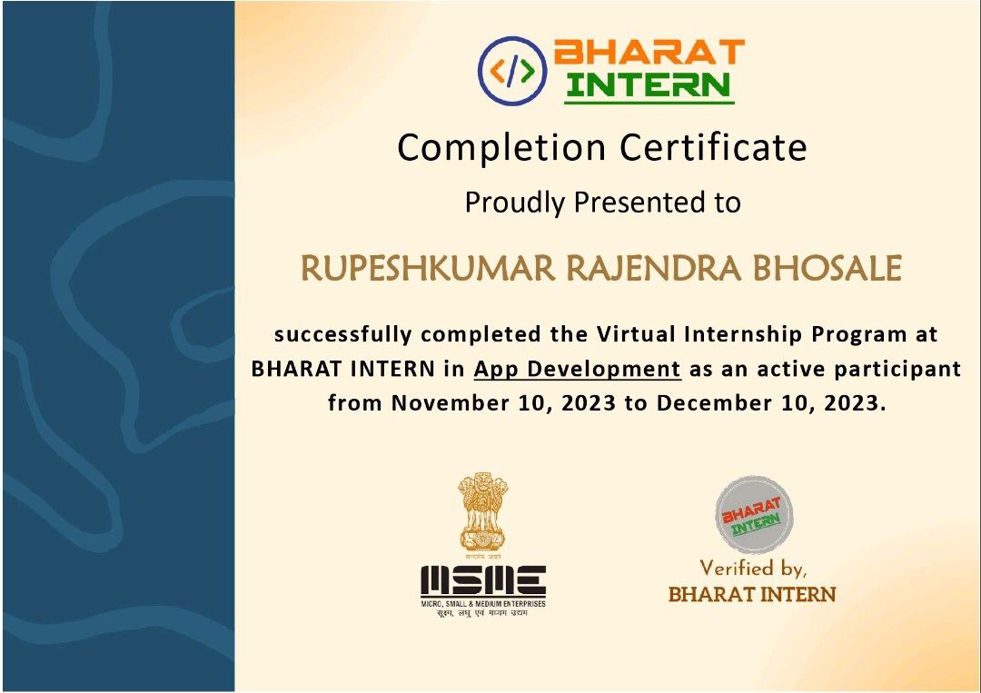Rupeshkumar Bhosale on LinkedIn: Grateful to have successfully ... Rupeshkumar Bhosale on LinkedIn: Grateful to have successfully ...