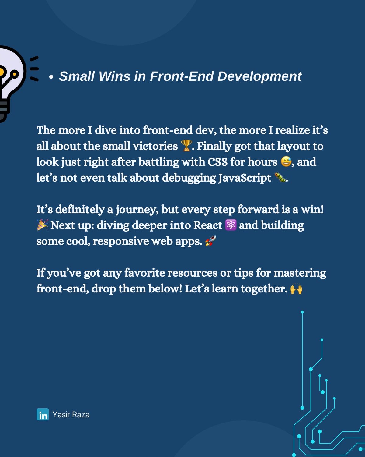 Yasir Raza on LinkedIn: #frontenddevelopment #learningtocode #webdev # ... Yasir Raza on LinkedIn: #frontenddevelopment #learningtocode #webdev # ...