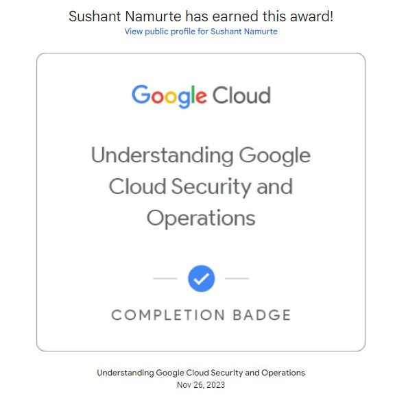 Sushant Namurte on LinkedIn: I’m happy to share that I’ve obtained a ... Sushant Namurte on LinkedIn: I’m happy to share that I’ve obtained a ...