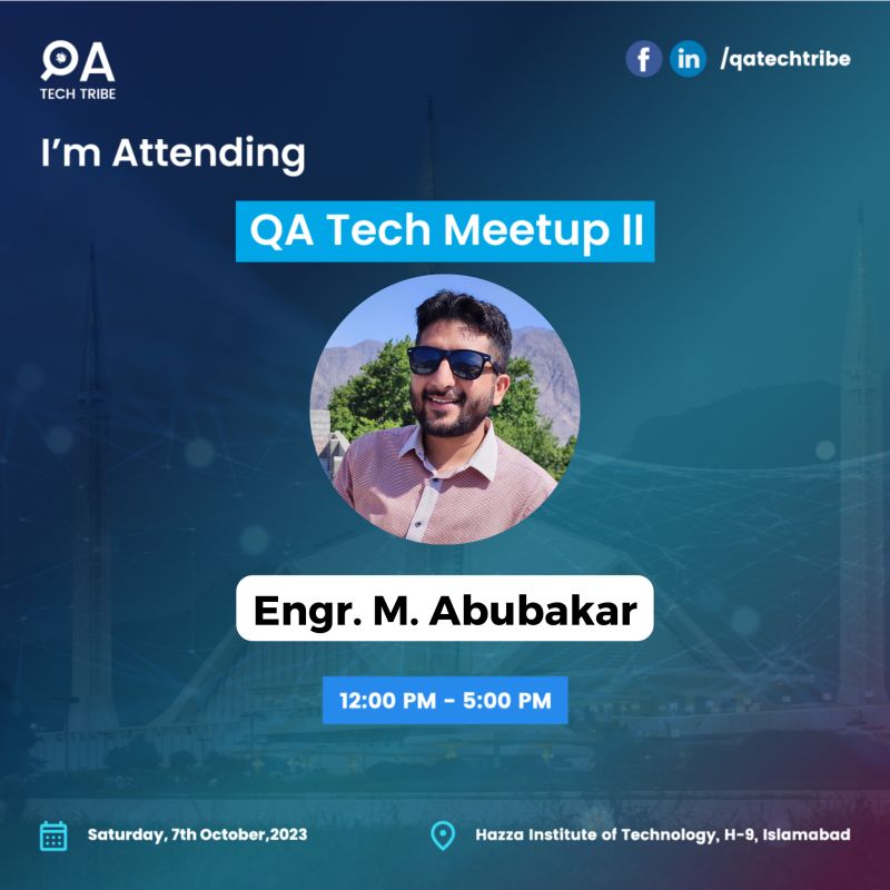 Engr. Muhammad Abubakar on LinkedIn: #qa #qatechmeetup #techmeetup # ... Engr. Muhammad Abubakar on LinkedIn: #qa #qatechmeetup #techmeetup # ...