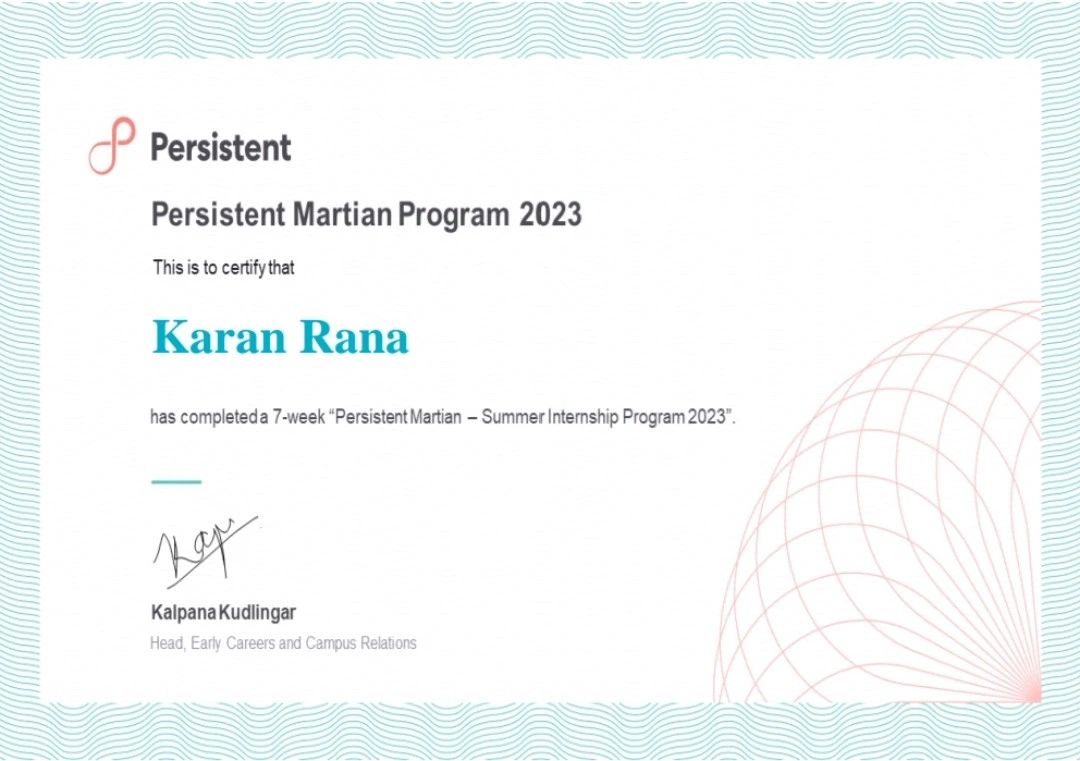 karan singh rana on LinkedIn: #internship #learning #persistentsystems ... karan singh rana on LinkedIn: #internship #learning #persistentsystems ...