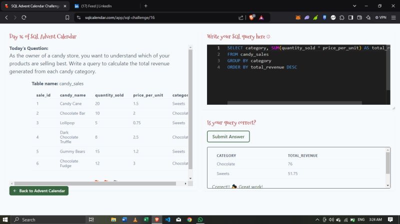 Jesufemi Adetomiwa on LinkedIn: Day 16 of the 24-day SQL challenge I ... Jesufemi Adetomiwa on LinkedIn: Day 16 of the 24-day SQL challenge I ...
