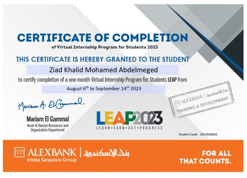 Ziad khalid mohamed on LinkedIn: summer internship Ziad khalid mohamed on LinkedIn: summer internship