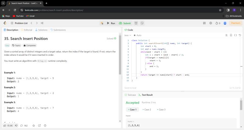 Day 24 of 100daysofcode challenge: Search Insert Position | Sanya ... Day 24 of 100daysofcode challenge: Search Insert Position | Sanya ...