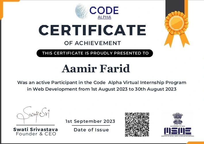 Aamir Farid on LinkedIn: #webdevelopment #codealpha # ... Aamir Farid on LinkedIn: #webdevelopment #codealpha # ...