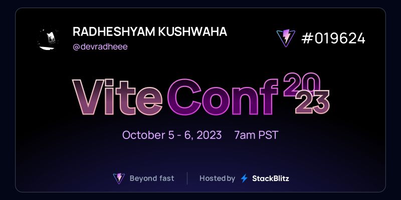 Radheshyam Kumar on LinkedIn: #viteconf2023 #webdevelopment #techconference Radheshyam Kumar on LinkedIn: #viteconf2023 #webdevelopment #techconference