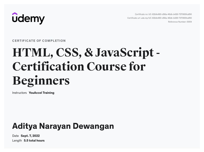 Aditya Dewangan on LinkedIn: #html #css #javascript #udemy #udemycourse Aditya Dewangan on LinkedIn: #html #css #javascript #udemy #udemycourse