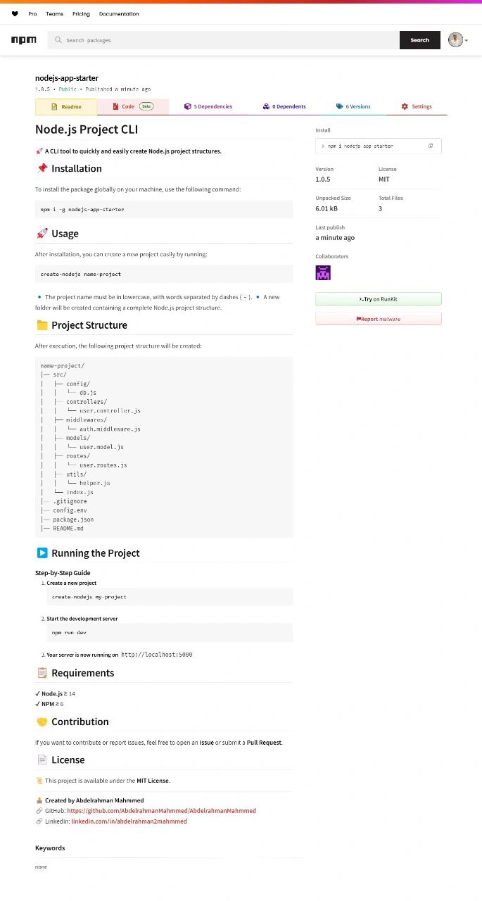 Abdelrahman Mahmmed على LinkedIn: #nodejs #npm #opensource # ... Abdelrahman Mahmmed على LinkedIn: #nodejs #npm #opensource # ...