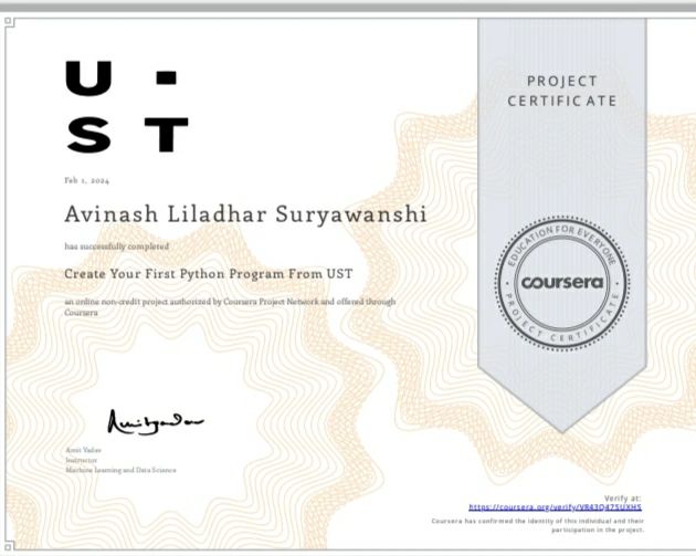 #pythonprogramming | Avinash Suryawanshi #pythonprogramming | Avinash Suryawanshi