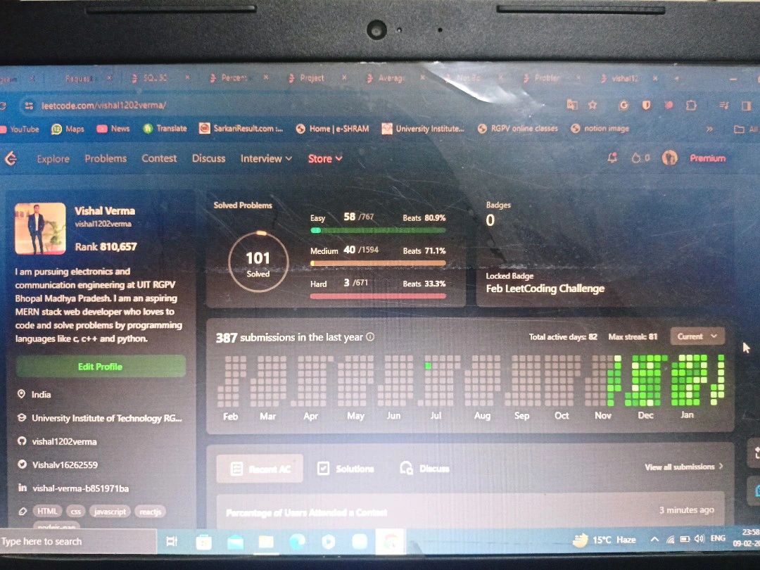 Completed 100 LeetCode questions! | Vishal Verma posted on the topic ... Completed 100 LeetCode questions! | Vishal Verma posted on the topic ...