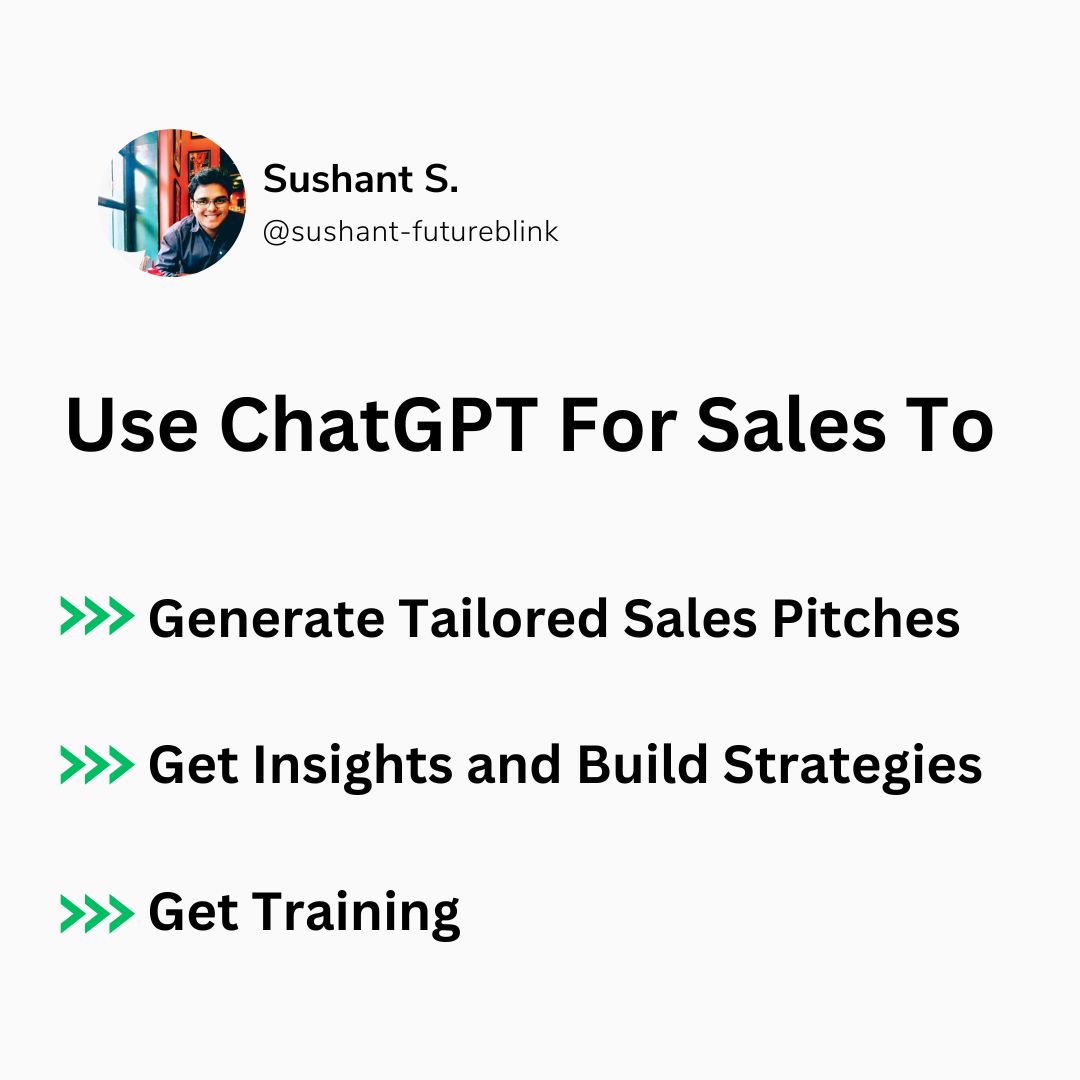 Sushant S. on LinkedIn: #ai #chatgpt #openai #sales #salesprofessional ... Sushant S. on LinkedIn: #ai #chatgpt #openai #sales #salesprofessional ...
