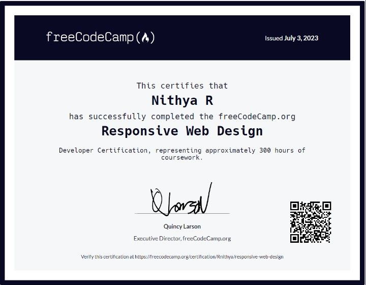 Nithya Ravi on LinkedIn: Completed certification on html and css Nithya Ravi on LinkedIn: Completed certification on html and css
