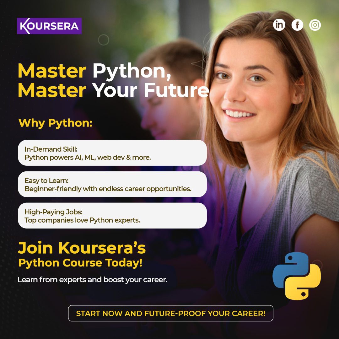 Koursera on LinkedIn: #python #pythoncourse #pythonprogrammingcourse # ... Koursera on LinkedIn: #python #pythoncourse #pythonprogrammingcourse # ...
