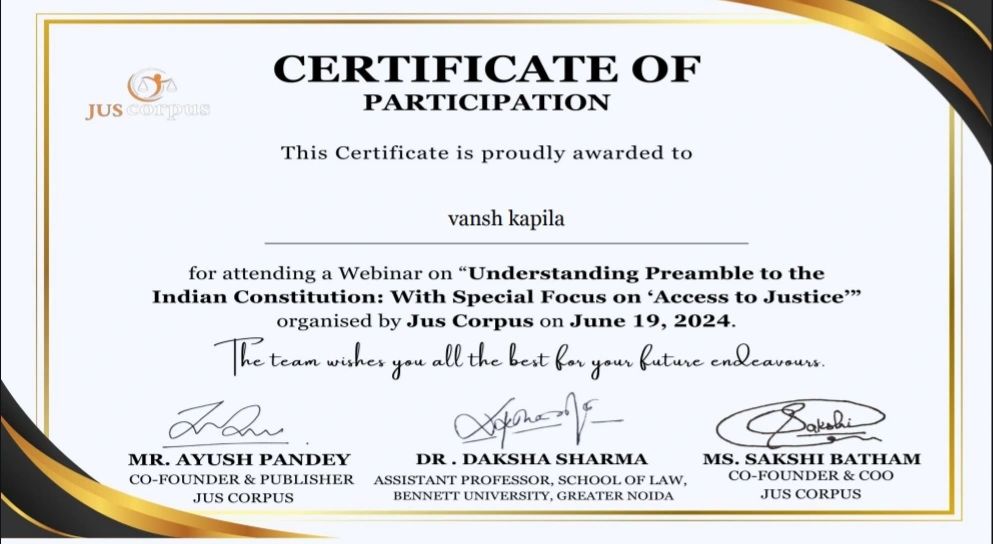 Attended Jus Corpus session on India Constitution | vansh kapila posted ... Attended Jus Corpus session on India Constitution | vansh kapila posted ...