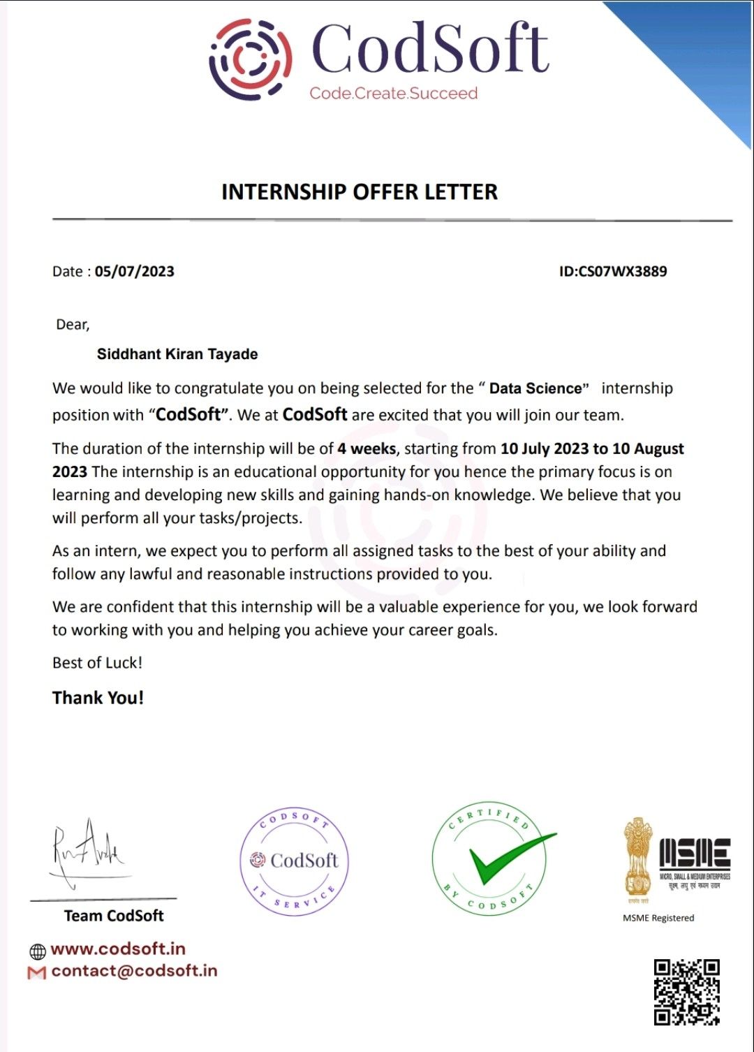 Siddhant Tayade on LinkedIn: #codsoft Siddhant Tayade on LinkedIn: #codsoft