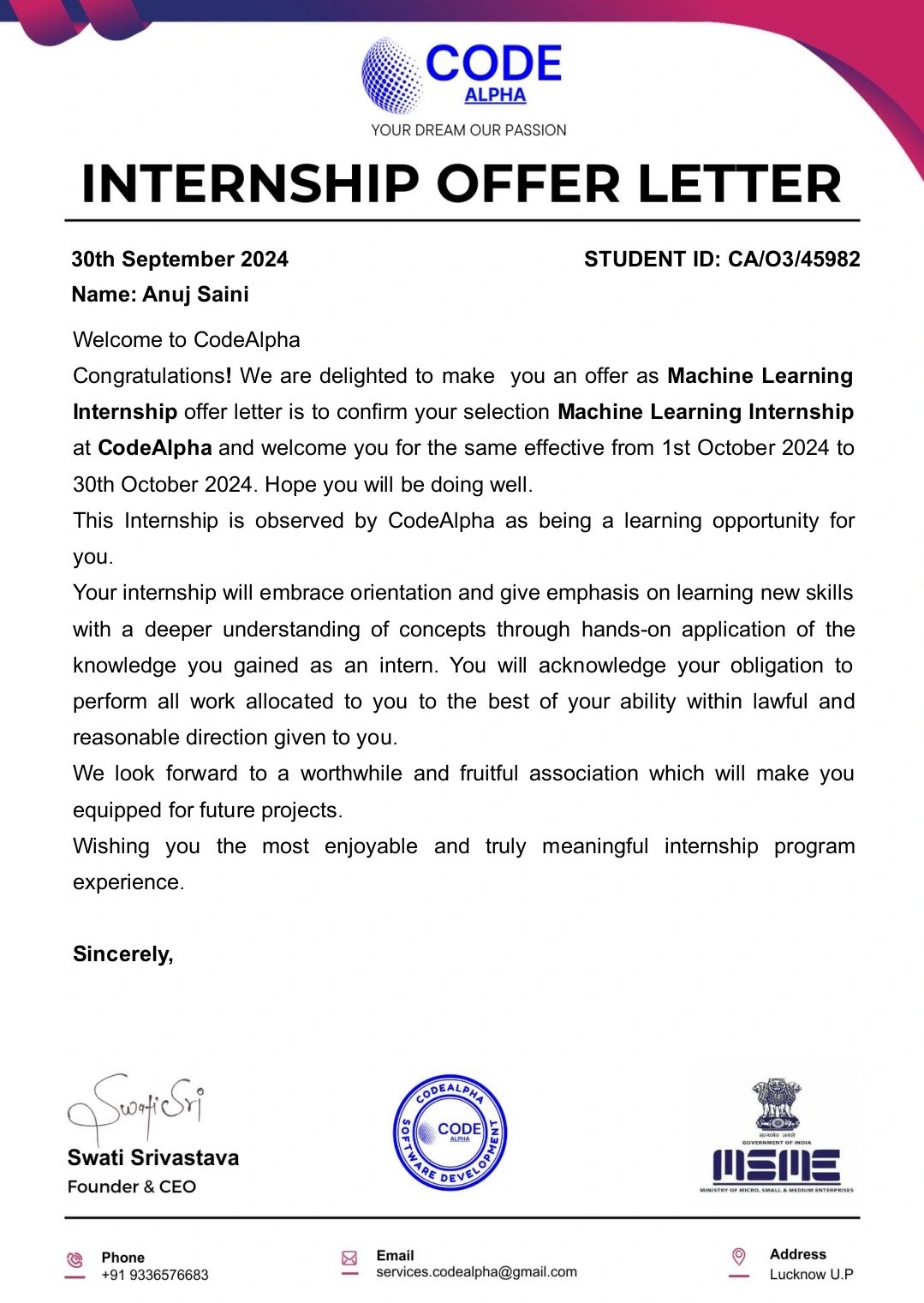 Anuj Saini on LinkedIn: #codealpha #machinelearning #internship #ai # ... Anuj Saini on LinkedIn: #codealpha #machinelearning #internship #ai # ...