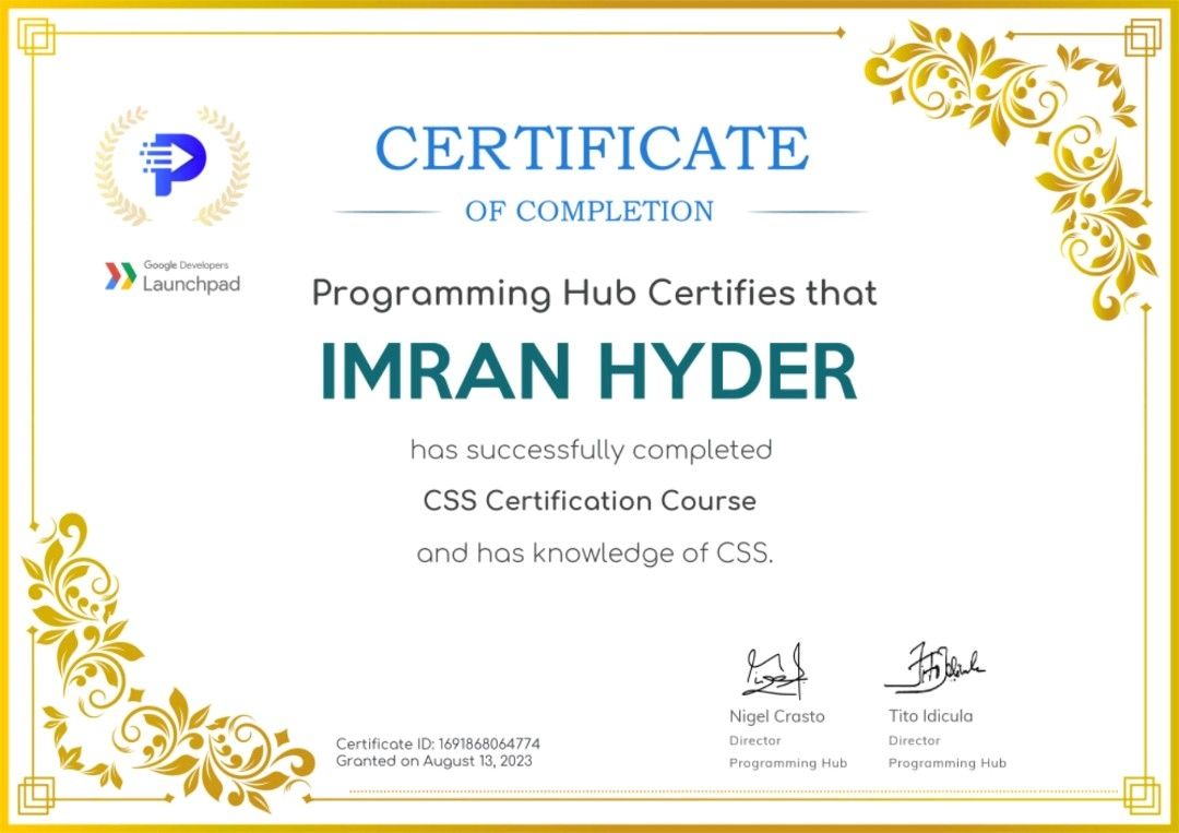 IMRAN 🌐 Web Developer on LinkedIn: finally I received my CSS Certificate IMRAN 🌐 Web Developer on LinkedIn: finally I received my CSS Certificate