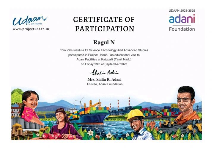 RAGUL N on LinkedIn: Successfully completed project udaan RAGUL N on LinkedIn: Successfully completed project udaan