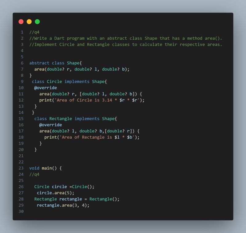 #dart #flutter #objectorientedprogramming #cleancode | Kanz Ul Eman #dart #flutter #objectorientedprogramming #cleancode | Kanz Ul Eman