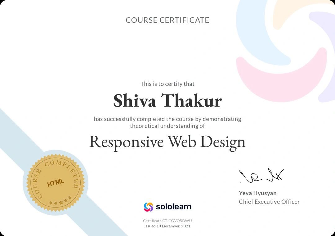 Shiva Rajput on LinkedIn: Responsive Web design certificate Shiva Rajput on LinkedIn: Responsive Web design certificate