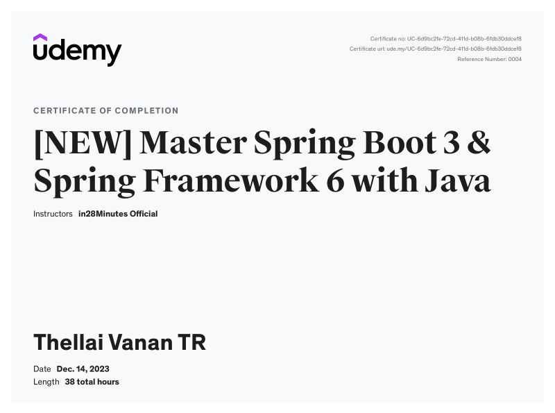 Thellai Vanan T R on LinkedIn: #springboot #reactjs #restapi # ... Thellai Vanan T R on LinkedIn: #springboot #reactjs #restapi # ...