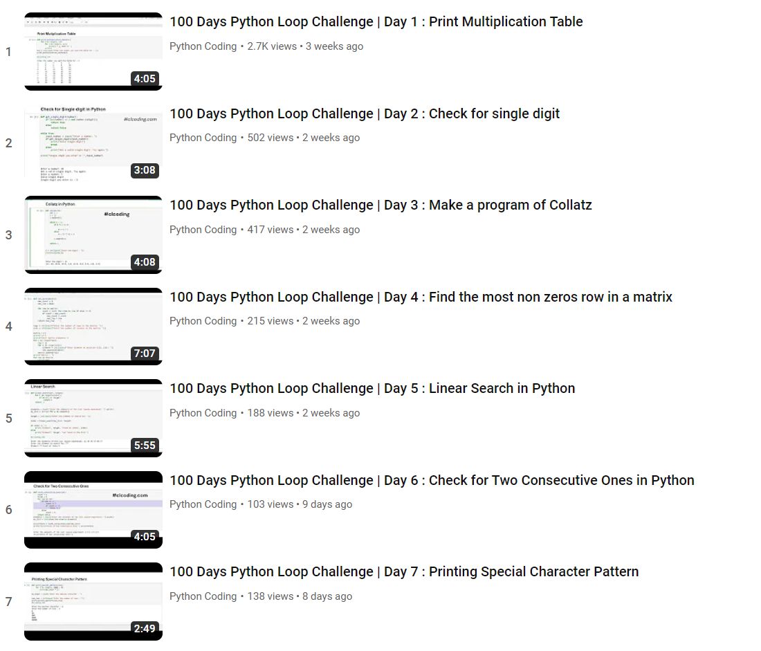 Python Coding on LinkedIn: 100 Days Python Loop Challenge https://lnkd ... Python Coding on LinkedIn: 100 Days Python Loop Challenge https://lnkd ...