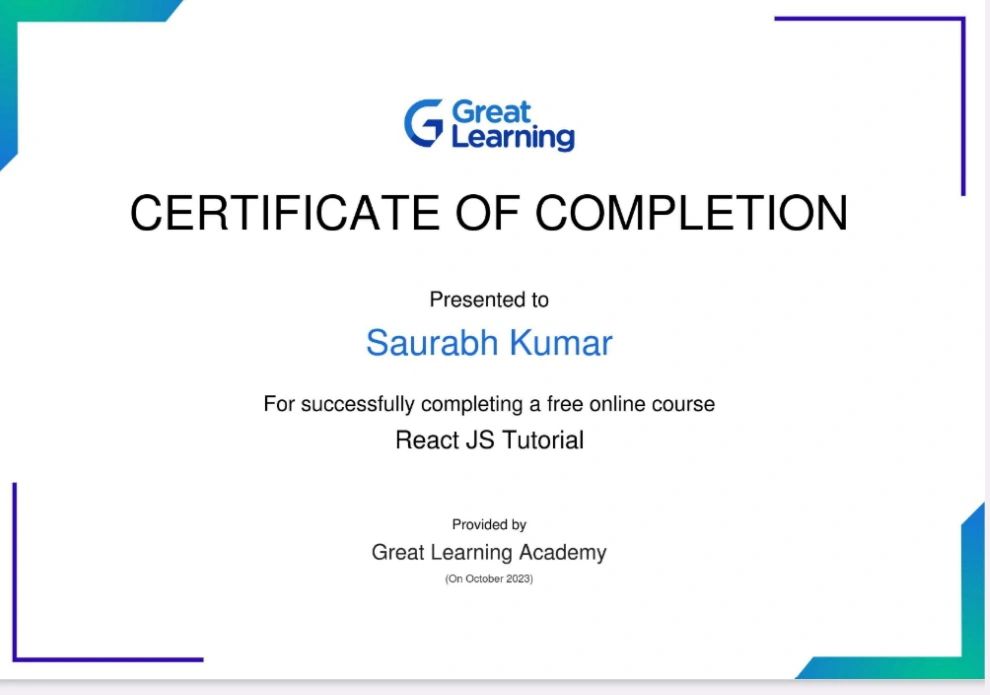 Saurabh Kumar on LinkedIn: #reactjs #newskill Saurabh Kumar on LinkedIn: #reactjs #newskill