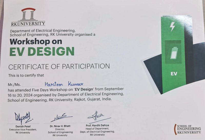 HARIOM KUMAR on LinkedIn: #ev #green #career HARIOM KUMAR on LinkedIn: #ev #green #career