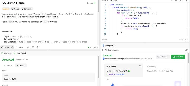 #100daysofcode #jumpgame #greedyalgorithm #codingchallenge… | Rajeev ... #100daysofcode #jumpgame #greedyalgorithm #codingchallenge… | Rajeev ...