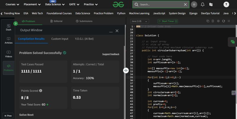 #gfg160 #dsa #java #kadanealgorithm #circulararray #gfg160 # ... #gfg160 #dsa #java #kadanealgorithm #circulararray #gfg160 # ...