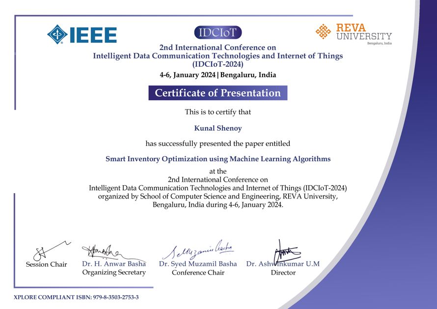 We published our paper on smart inventory optimization | Kunal Shenoy ... We published our paper on smart inventory optimization | Kunal Shenoy ...
