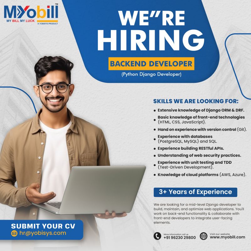 myobill undefined on LinkedIn: 🚀 Hiring: Python/Django Backend ... myobill undefined on LinkedIn: 🚀 Hiring: Python/Django Backend ...