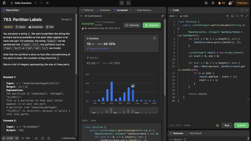 #100daysofcoding #codingjourney #leetcode #greedy #stringpartitioning ... #100daysofcoding #codingjourney #leetcode #greedy #stringpartitioning ...
