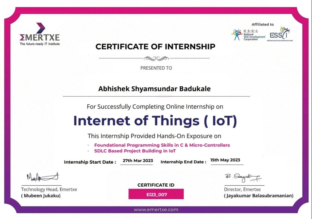 Abhishek Badukale on LinkedIn: #thankyou #internship #emertxe # ... Abhishek Badukale on LinkedIn: #thankyou #internship #emertxe # ...