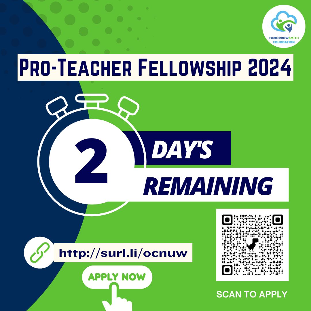 Tomorrowsmith Foundation on LinkedIn: #proteacherfellowship #countdown ... Tomorrowsmith Foundation on LinkedIn: #proteacherfellowship #countdown ...