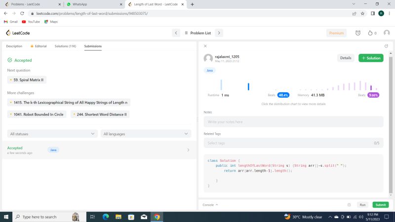 RAJALAXMI DAS on LinkedIn: #day6 #leetcode #leetcode2023 #leetcodestreak RAJALAXMI DAS on LinkedIn: #day6 #leetcode #leetcode2023 #leetcodestreak