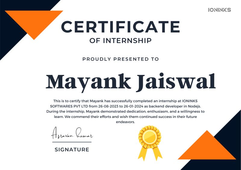 Mayank Jaiswal on LinkedIn: #internship #backenddevelopment #developer ... Mayank Jaiswal on LinkedIn: #internship #backenddevelopment #developer ...