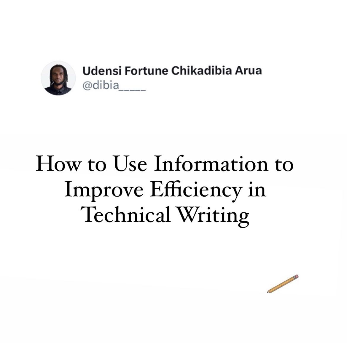 Udensi Fortune Arua on LinkedIn: #technicalwriting #writingtips # ... Udensi Fortune Arua on LinkedIn: #technicalwriting #writingtips # ...
