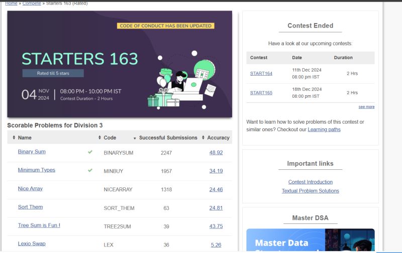 ABHISHEK MISHRA on LinkedIn: #starters #rank #codechef #coding #happycoding ABHISHEK MISHRA on LinkedIn: #starters #rank #codechef #coding #happycoding