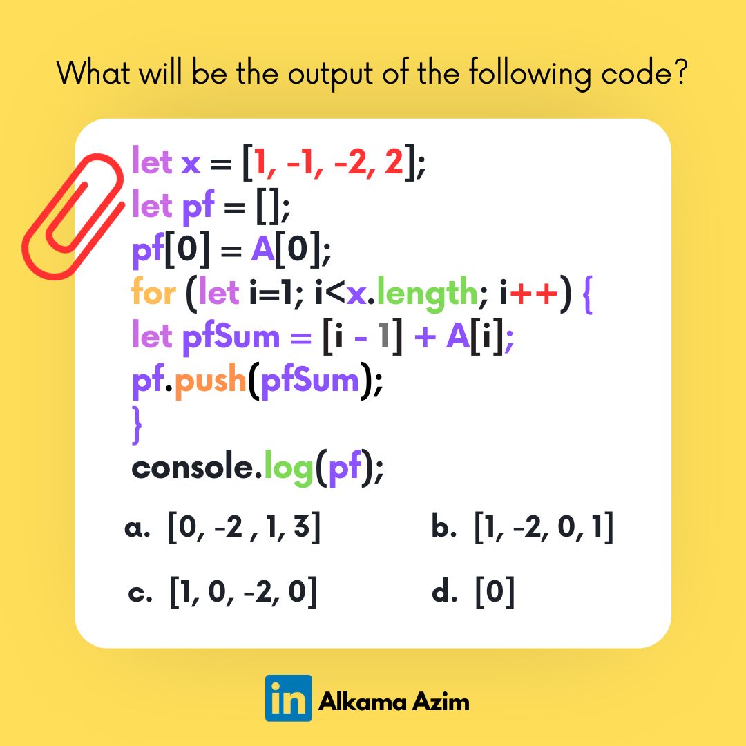 Brain Teaser: What is the Output? | ALKAMA AZIM posted on the topic ... Brain Teaser: What is the Output? | ALKAMA AZIM posted on the topic ...