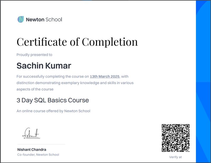 #sql #databases #learning #newtonschool #techskills #btech # ... #sql #databases #learning #newtonschool #techskills #btech # ...