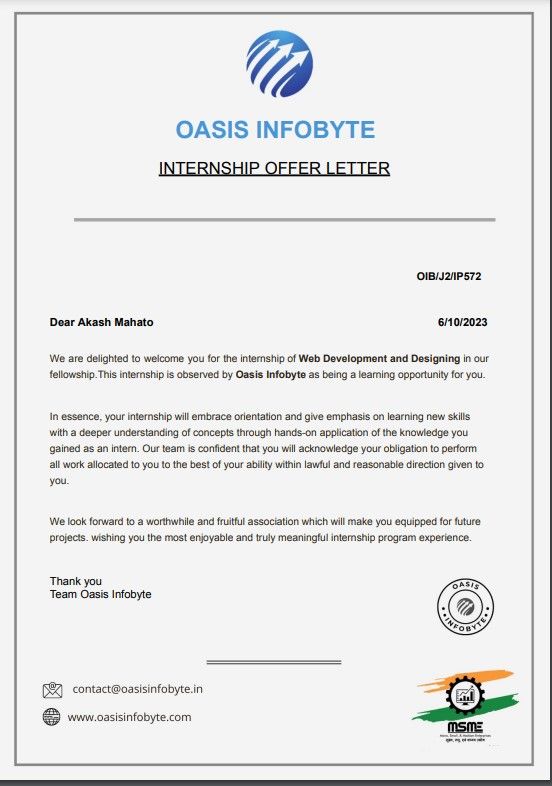 Akash Mahato on LinkedIn: #oasisinfobyte #connections #programming # ... Akash Mahato on LinkedIn: #oasisinfobyte #connections #programming # ...